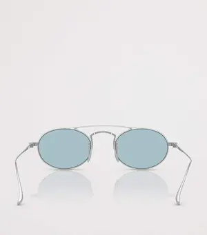 Giorgio Armani Titanium Oval Sunglasses - Silver