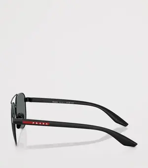 Prada Metal Aviator Sunglasses - Black