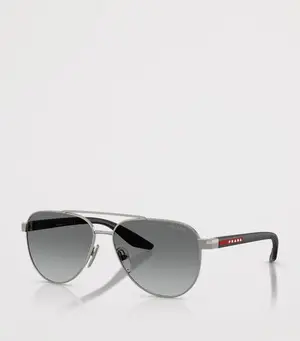 Prada Metal Aviator Sunglasses - Grey