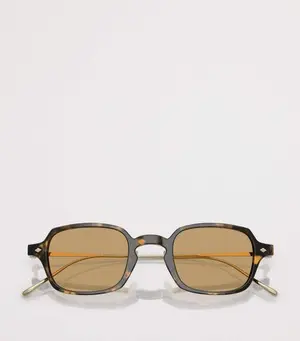 Giorgio Armani Tortoiseshell Rectangle Sunglasses - Brown