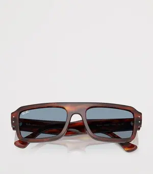 Ray-ban Rectangular Tortoiseshell Sunglasses - Blue
