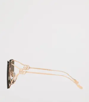 Gucci Metal Butterfly Sunglasses - Gold