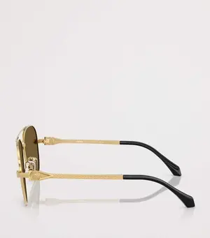 Versace Metal Aviator Sunglasses - Gold