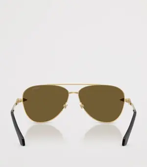 Versace Metal Aviator Sunglasses - Gold