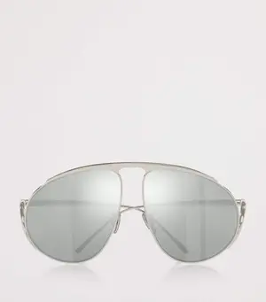Loewe Hillock Aviator Sunglasses - Silver