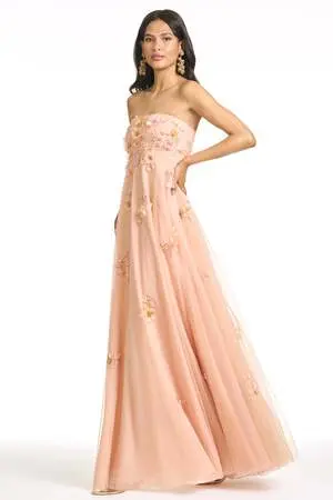 Sachin & Babi Embroidered Strapless Gown