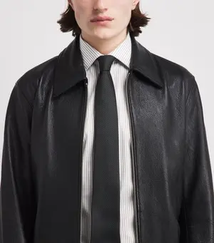 Emporio Armani Silk Jacquard Logo Neck Tie - Black