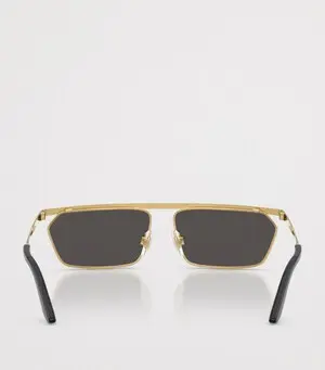 Dolce & Gabbana Rectangle Metal Sunglasses - Gold