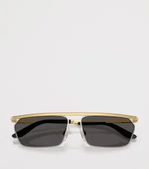 Dolce & Gabbana Rectangle Metal Sunglasses - Gold