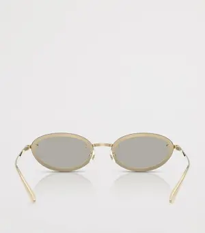 JIMMY CHOO Oval Sunglasses - Gold