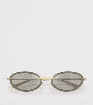 JIMMY CHOO Oval Sunglasses - Gold