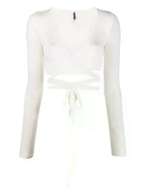 MAISON CLOSE Ribbed Wrap-design Top