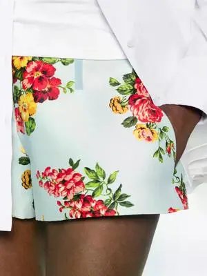Brandon Maxwell Floral Print Shorts