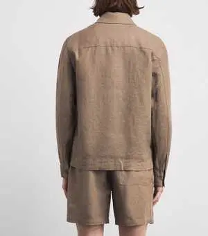 NN.07 Nn07 Linen Zip-up Jacket With Classic Collar