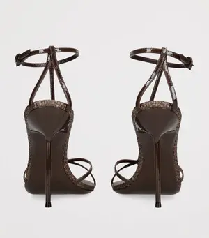 Paris Texas Patent Leather Lidia Stiletto Sandals - Brown