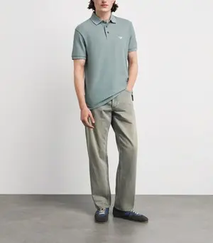 Emporio Armani Cotton Polo Shirt - Blue