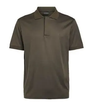 Emporio Armani Concealed-placket Logo Polo Shirt