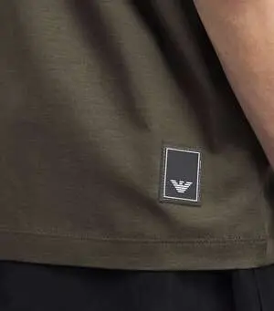 Emporio Armani Concealed-placket Logo Polo Shirt