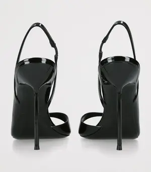 Paris Texas Patent Leather Lidia Slingback Sandals 105 - Black