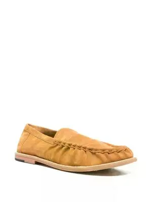 PAURA Ruched Suede Loafers