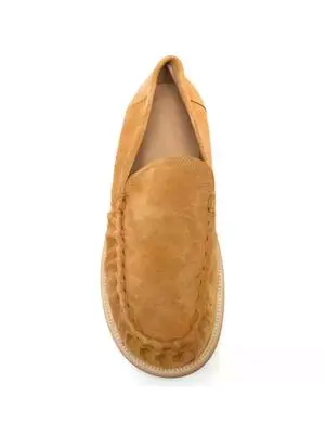PAURA Ruched Suede Loafers