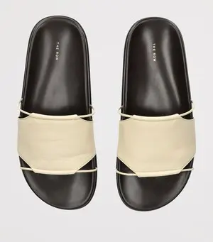 THE ROW Vivienne Leather Slides - White