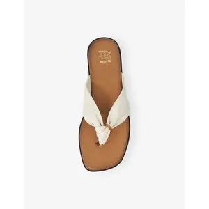 DUNE Leather Sandals With Knotted Strap - Ecru Leather