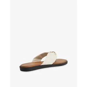 DUNE Leather Sandals With Knotted Strap - Ecru Leather