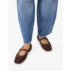 Whistles Square-toe Suede Ballet Flats
