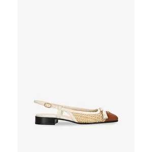 Valentino Garavani Valet Du Roi Slingback Shoes - Cream Comb