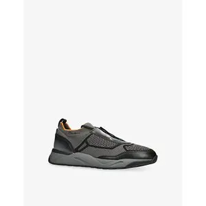 Santoni Innova Leather And Knitted Trainers
