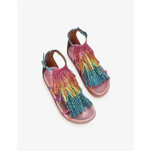 Kurt Geiger Koa" Fringed Embellished Sandals