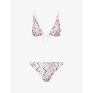 Missoni Chevron Pattern Triangle Bikini Set - Smsok-multicolor