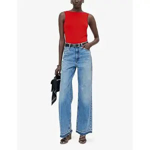 The Kooples Wide-leg Faded Denim Jeans