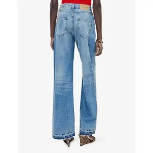 The Kooples Wide-leg Faded Denim Jeans