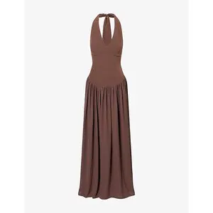 PRETTY LAVISH Isadora Woven Maxi Dress - Brown