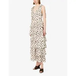 PRETTY LAVISH Fiore Tie Ruffle Woven Maxi Dress