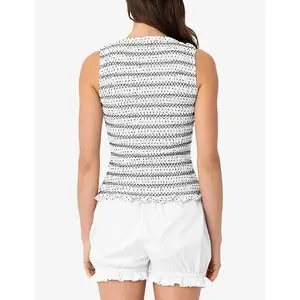 AMY LYNN Smocked Polka-dot Cotton Top - Ivory