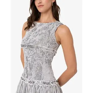 AMY LYNN Gingham-print Smocked Cotton Midi Dress
