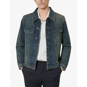 The Kooples Faded Denim Jacket With Chest Pockets