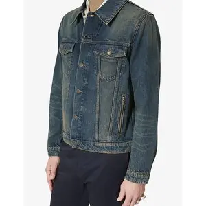 The Kooples Faded Denim Jacket With Chest Pockets