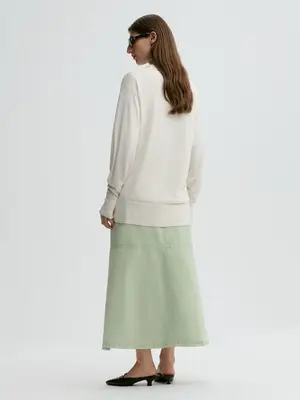 BY MALENE BIRGER Solene A-line Denim Midi Skirt
