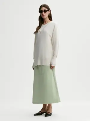 BY MALENE BIRGER Solene A-line Denim Midi Skirt