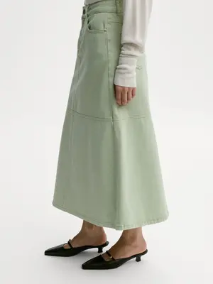 BY MALENE BIRGER Solene A-line Denim Midi Skirt