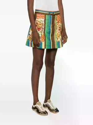 ALEMAIS Alemas Charlie Floral-print Striped Skirt