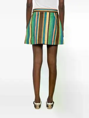 ALEMAIS Alemas Charlie Floral-print Striped Skirt