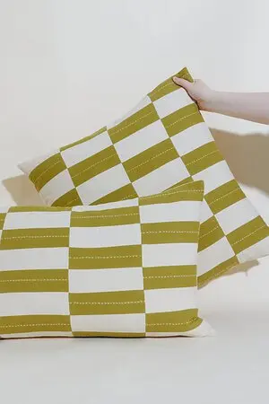ANCHAL Anchal Checkered Pillow Moss