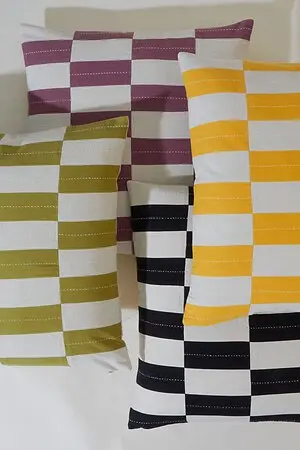 ANCHAL Checkered Pillow - Moss