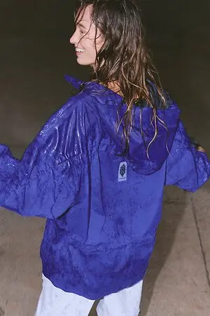 Free People Misty Mountain Waterproof Pullover Jacket - Jam