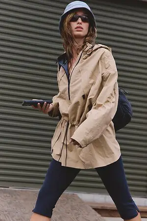 Free People Misty Mountain Waterproof Pullover Jacket - Khaki